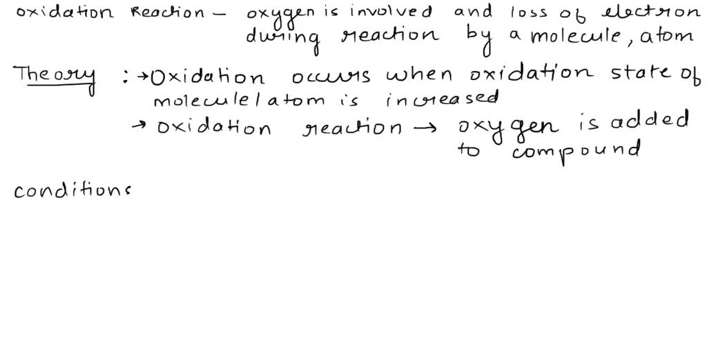 SOLVED: In complete sentences/ no figures: Describe oxidation reaction in organic chemistry ...