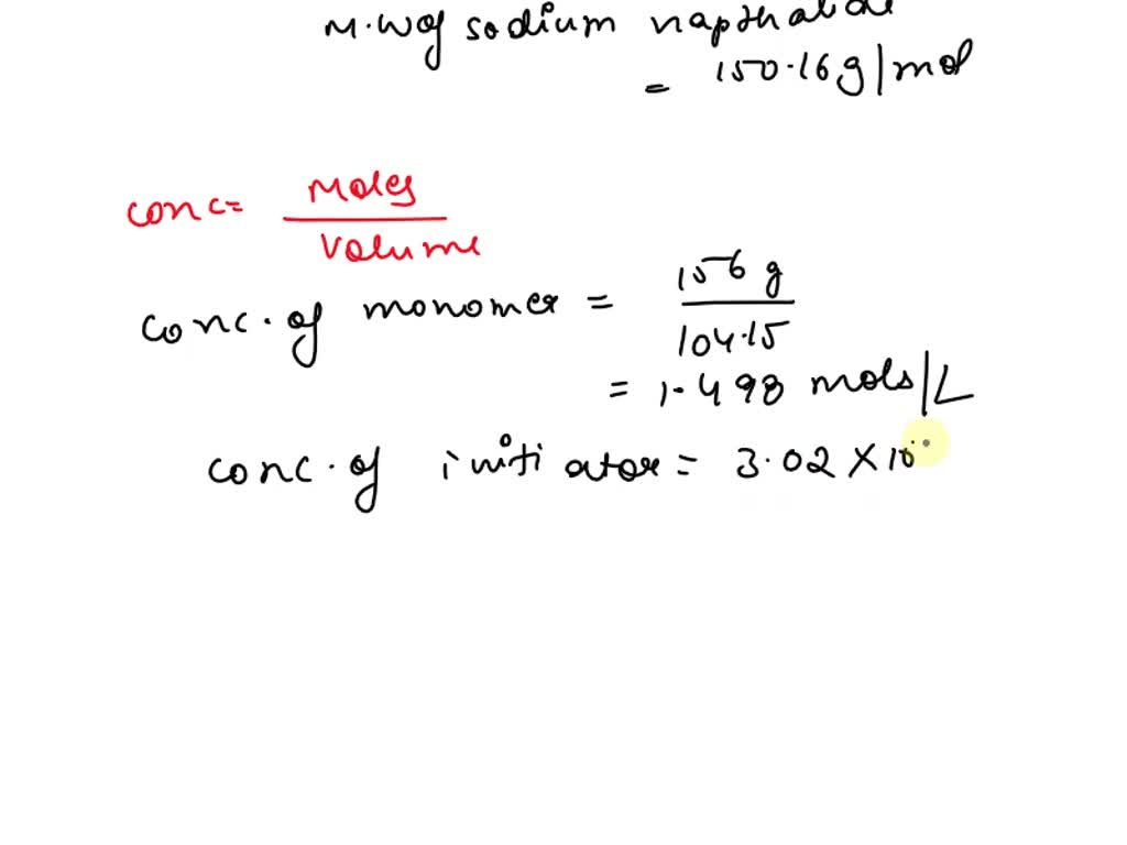 SOLVED: Polymerization of Styrene using SDS and potassium persulfate 1 ...