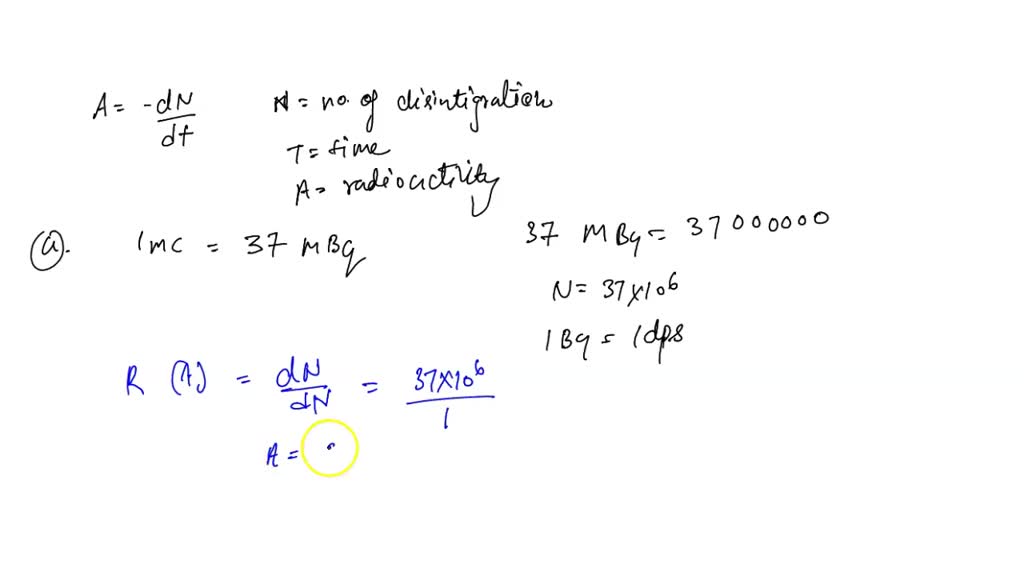 SOLVED: Determine the radioactivity of a sample disintegrating at a ...