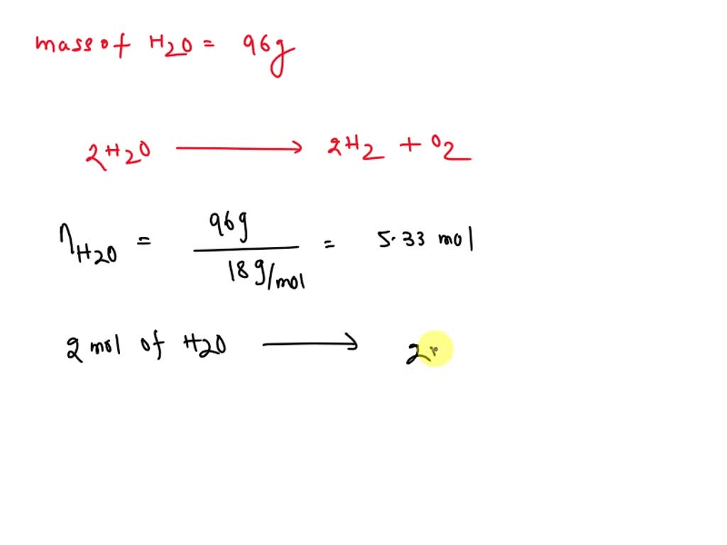 SOLVED: 13. In the decomposition reaction of water, how many grams of ...