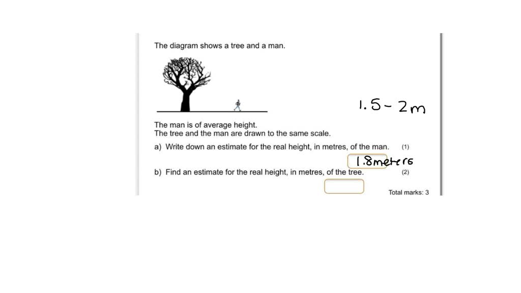 'Help please if you can The diagram shows a tree and a man The man is ...