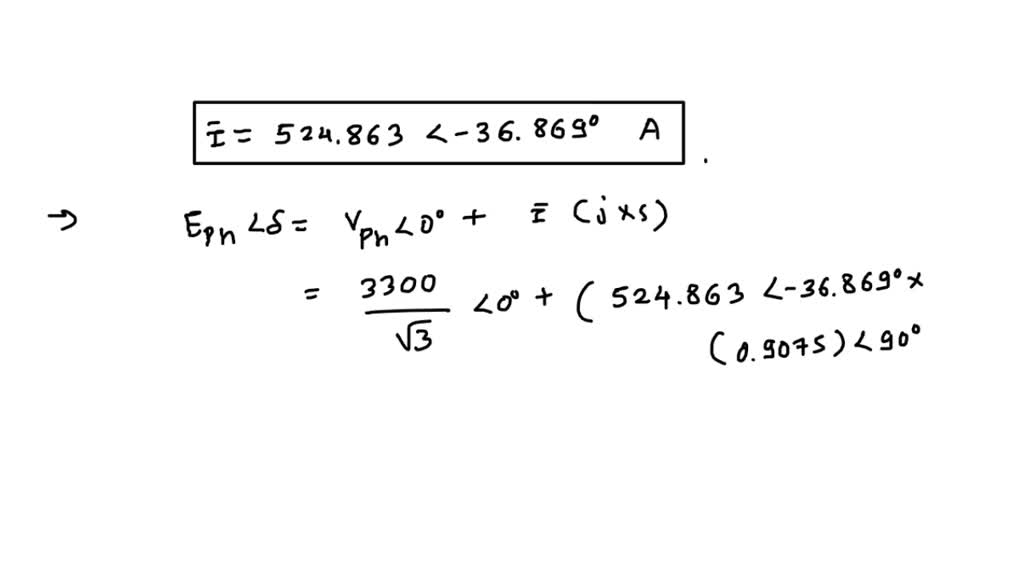 SOLVED: A 3 MVA, 6-pole alternator runs at 1000 rpm on a 3.3 kV bus bar. The synchronous ...