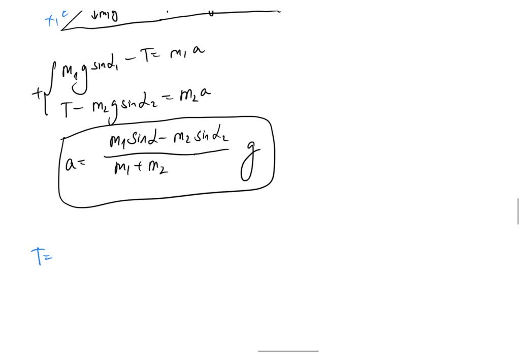 SOLVED: Masses m1 and m2 are located on smooth inclined planes of ...