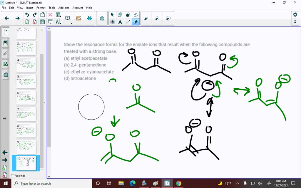 SOLVED: Show the resonance forms for the enolate ions that result when ...