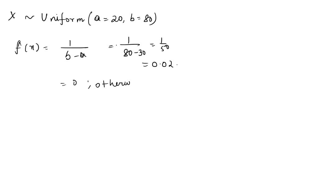 SOLVED: A random variable X is best described by a continuous uniform distribution from 20 to 45 ...