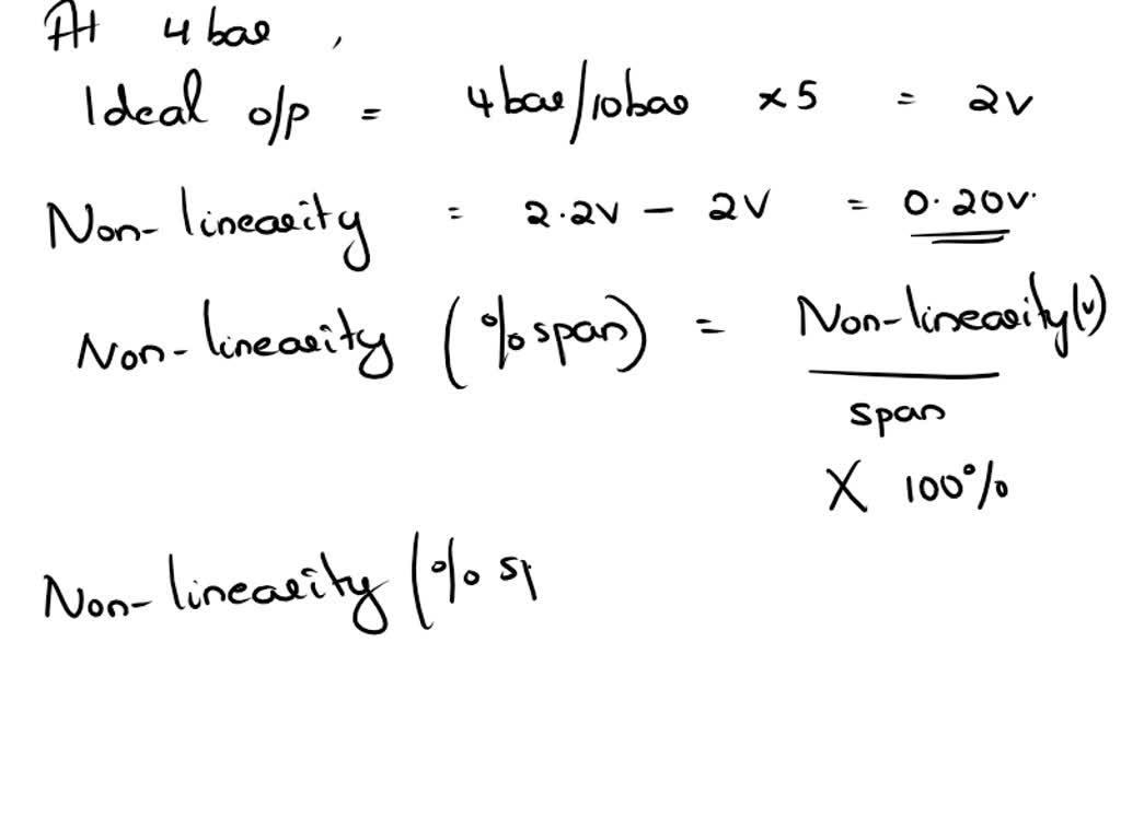 SOLVED: A pressure sensor has a range of 0.5 V to 4.5 V and reads a ...