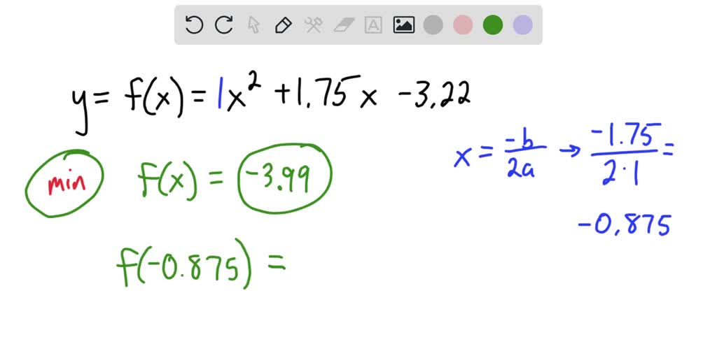 Solved A Quadratic Function Is Given Find A Function F Whose Graph Is A Parabola With The