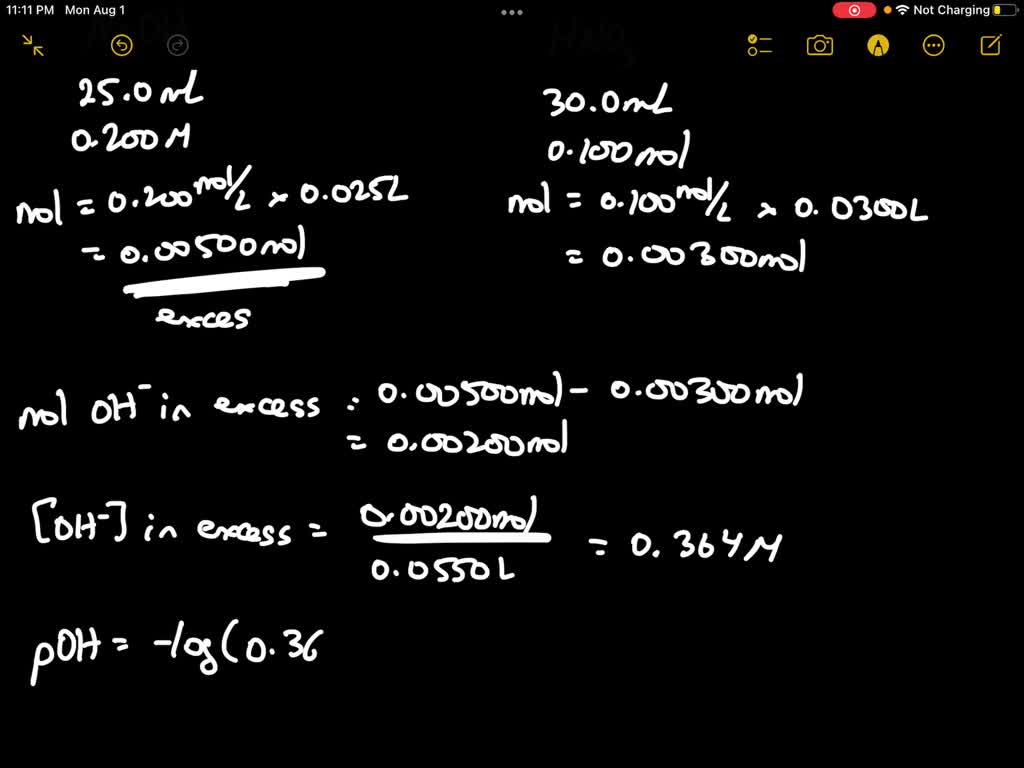 VIDEO solution: Calculate the pH after 30.0 mL of a 0.200M solution of NaOH is added to 50.0mL ...