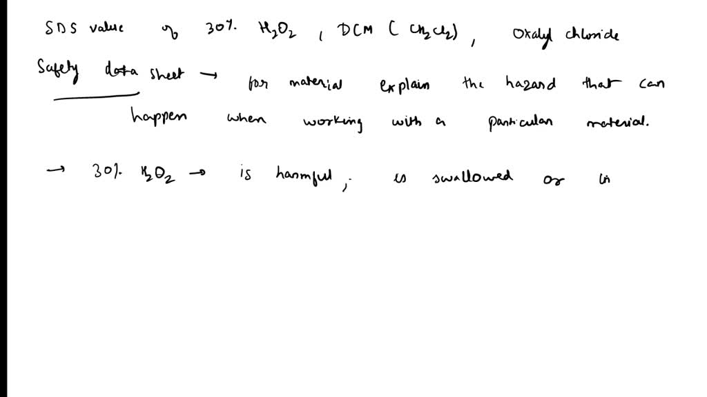SOLVED: Find the SDS's on the Internet for 30% hydrogen peroxide ...