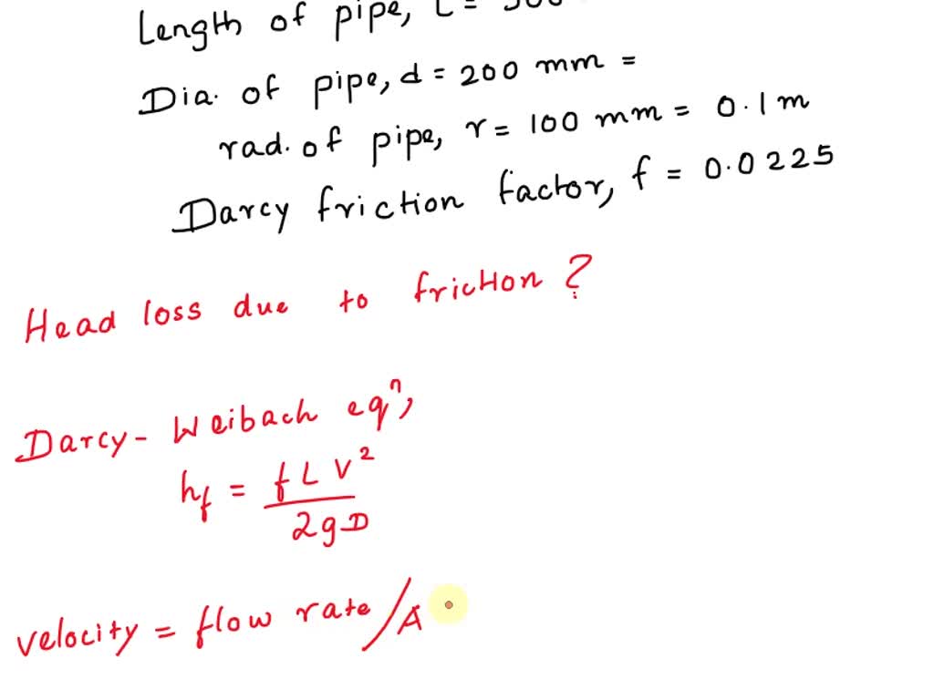 SOLVED: An oil with specific gravity 0.95 flows at 200 L/s through a 500 m of 200 mm diameter ...