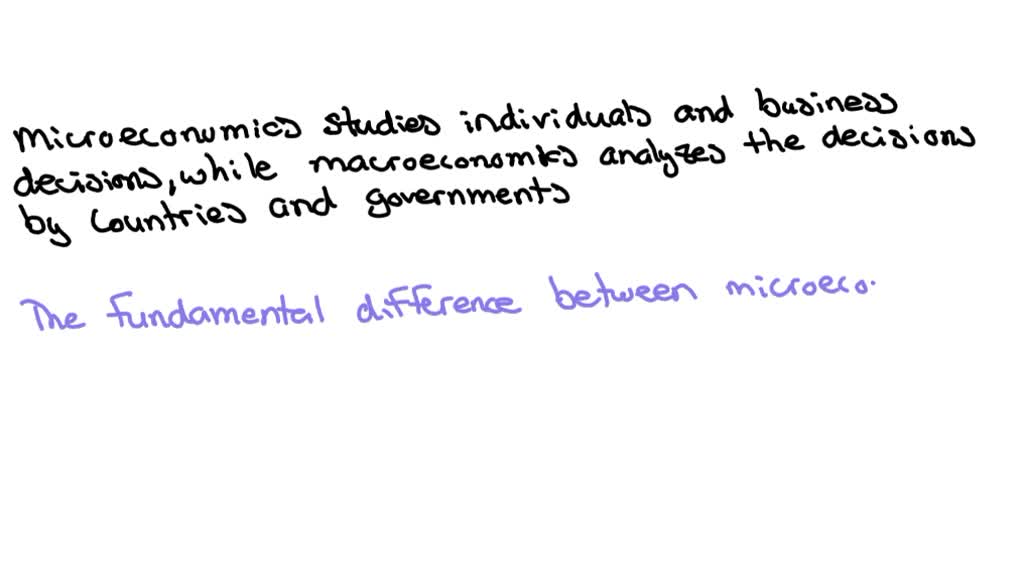 SOLVED: Microeconomics is a model of decision-making. Using the microeconomic framework, we can ...