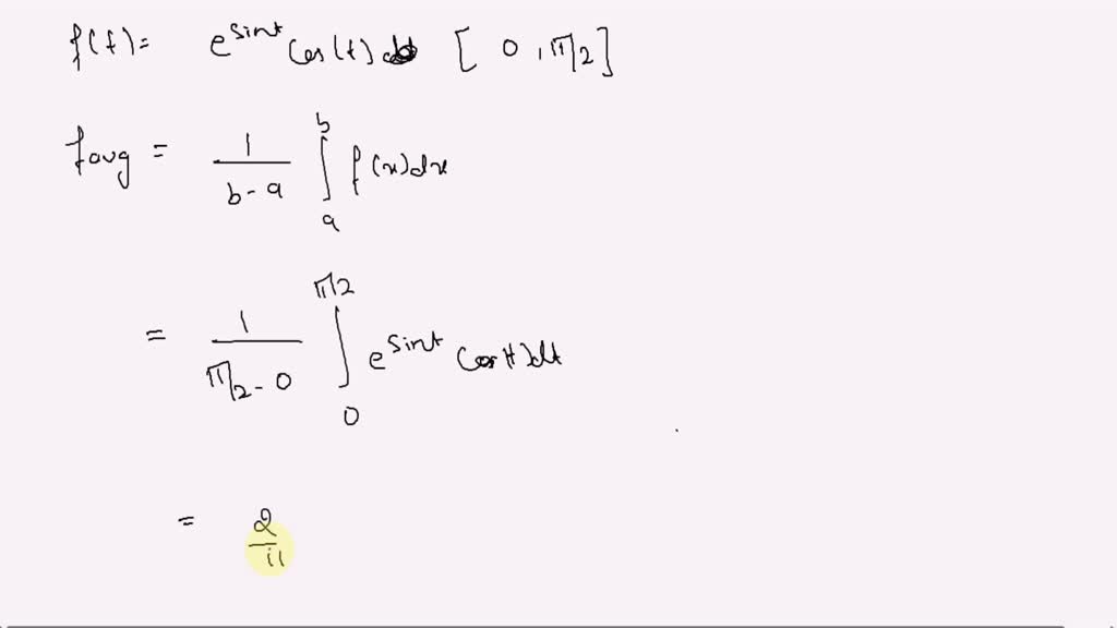 SOLVED: Find the average value fave of the function f on the given ...
