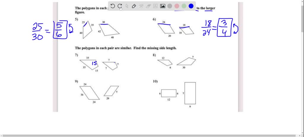 SOLVED: The polygons in each pair are similar: Find the scale factor of ...
