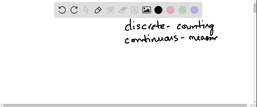 SOLVED: Determine whether the quantitative variable is discrete continuous Number of words in a ...