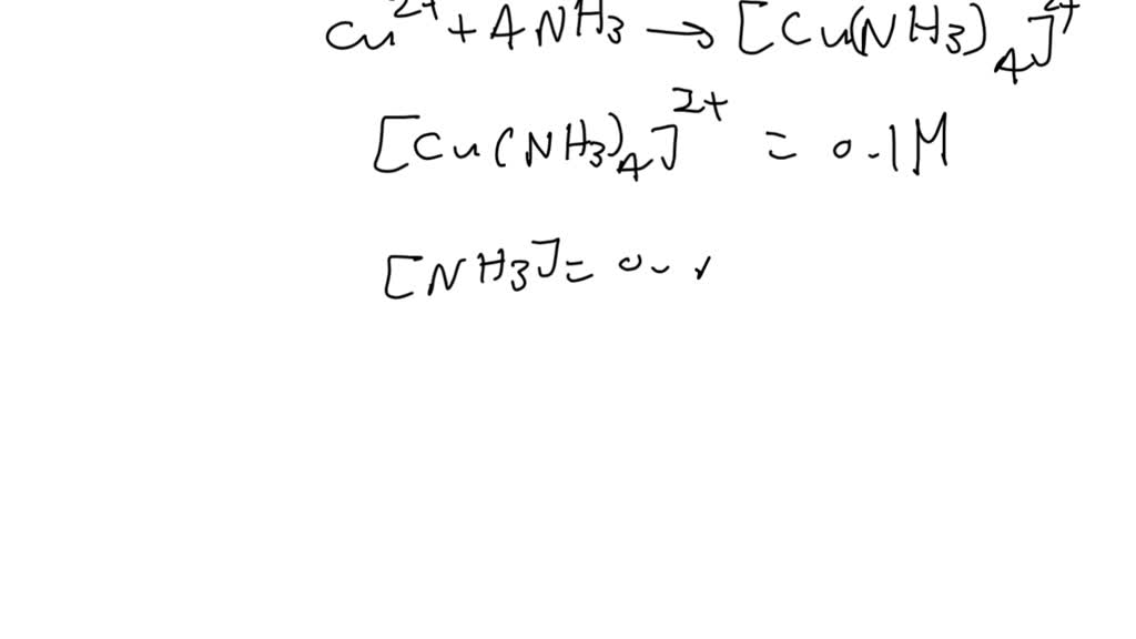 SOLVED: Calculate [Cu2+] in a 0.10 M CuSO4(aq) solution that is also 6. ...