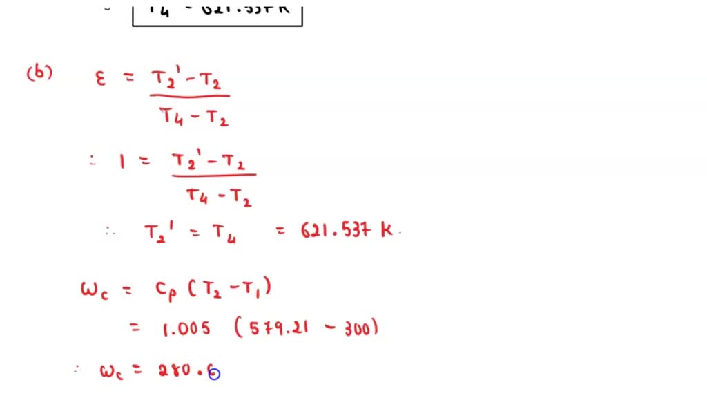 SOLVED: An ideal Brayton cycle with regeneration has a pressure ratio of 10 . Air enters the ...
