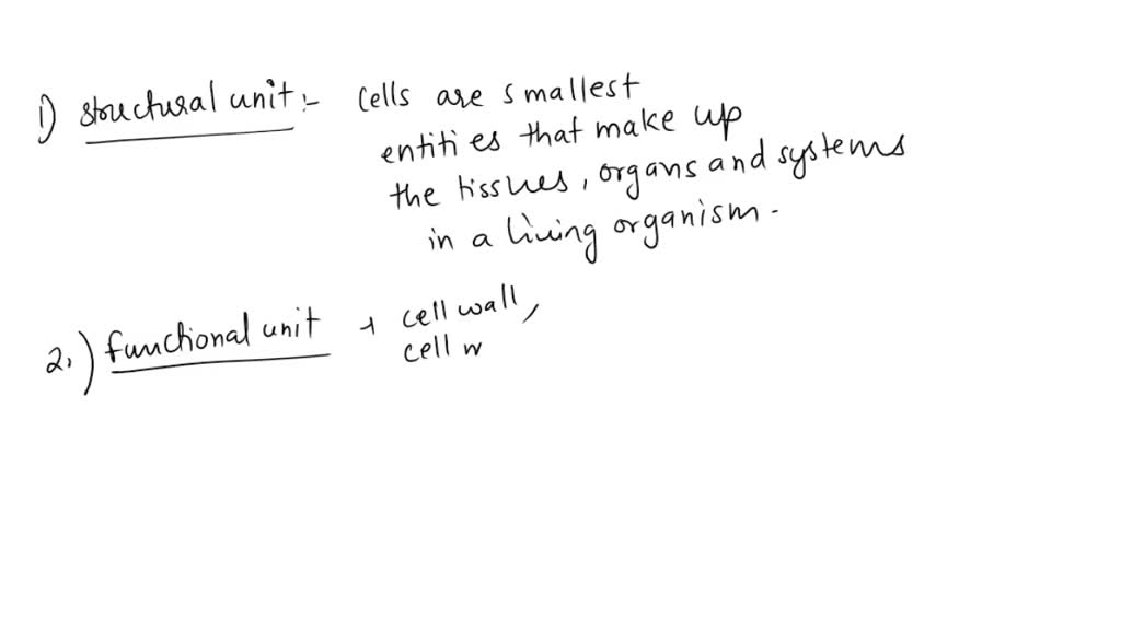 SOLVED: What is a cell? Why is a cell called the structural and ...
