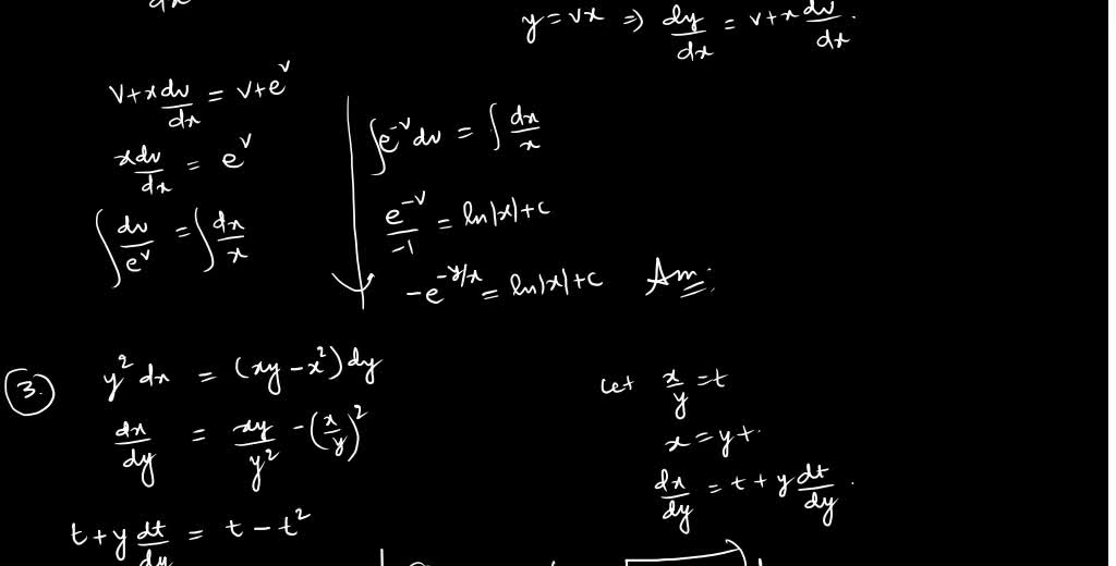 SOLVED: C. Evaluate the following differential equations: Variable ...