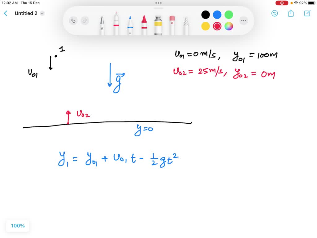SOLVED: a stone is allowed to fall from the top of a tower 100m high and at the same time ...