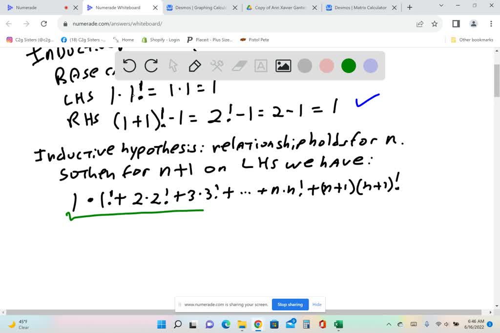 SOLVED: Prove that 1Â·1! + 2Â·2! + ... + nÂ·n! = (n+1)! - 1 whenever n is a positive integer.