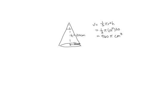 Height of a cone is 9 cm and radius of its bottom is 3 cmit...