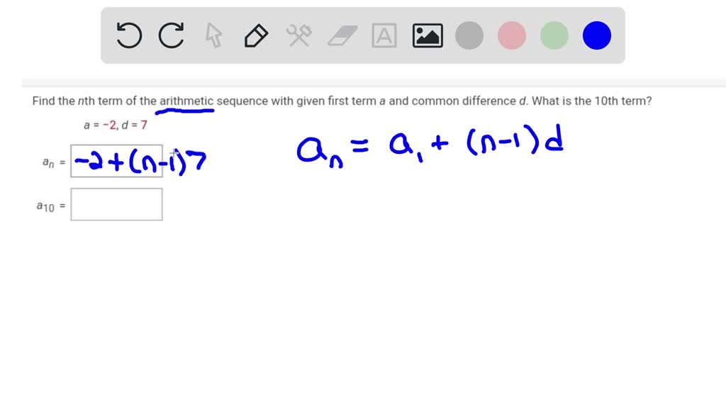 Solved Find The Nth Term Of The Arithmetic Sequence With Given First