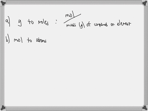 Conversion of moles to grams formula n moles g grams mw...