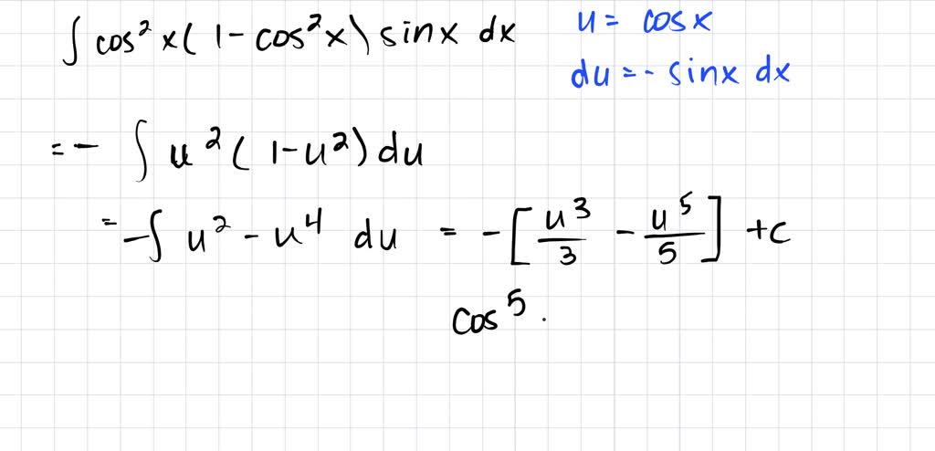 SOLVED: Worksheet on Integration Using Powers of Sine and Cosine and Trigonometric Substitution ...