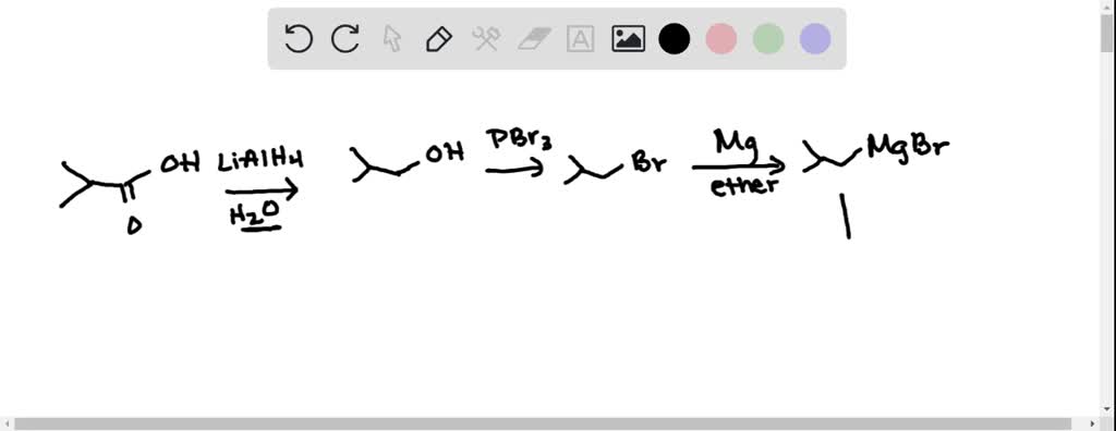 SOLVED: The product, F, of the following sequence of reactions is: H Achp 5, #nk CH3 PBr3 Mg Coz ...