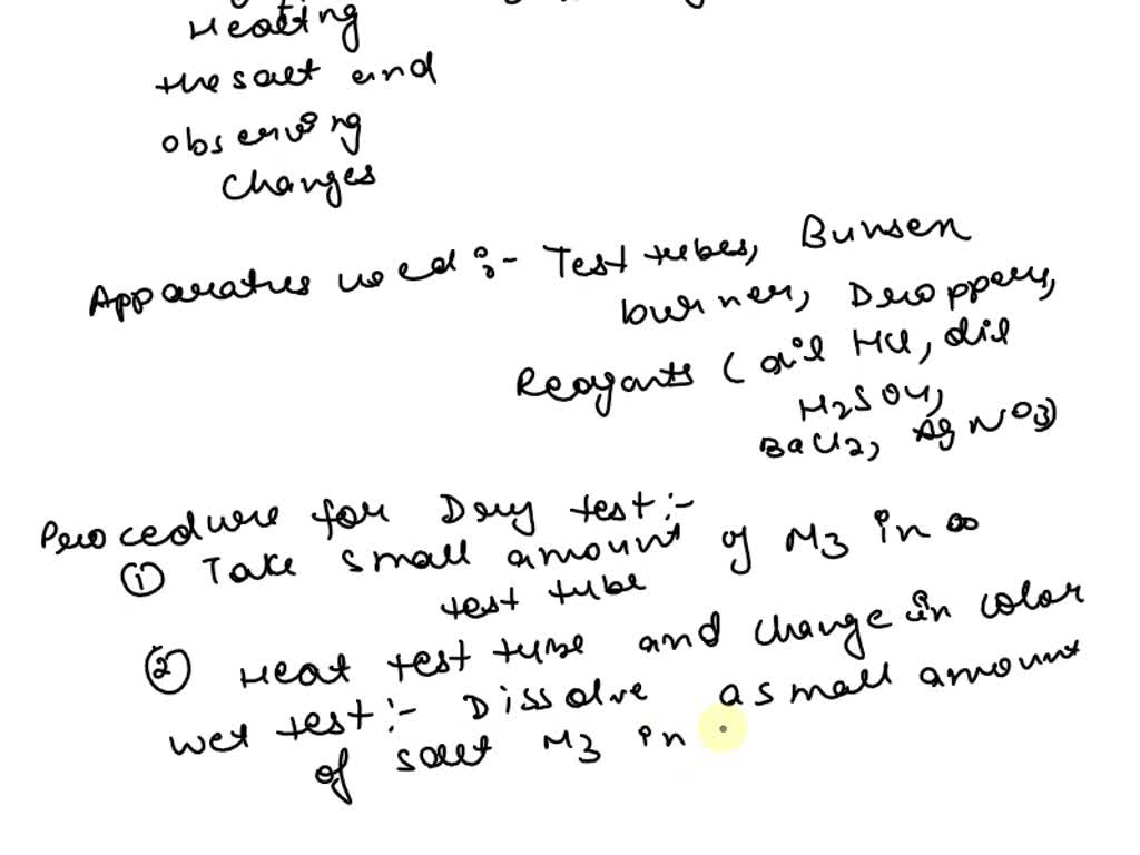 SOLVED: Identify one anionic radical by performing dry and wet tests of ...