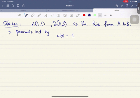 the parametric equations x x1 x2 x1t y y1 y2 y1t where 0 t 1 describe ...