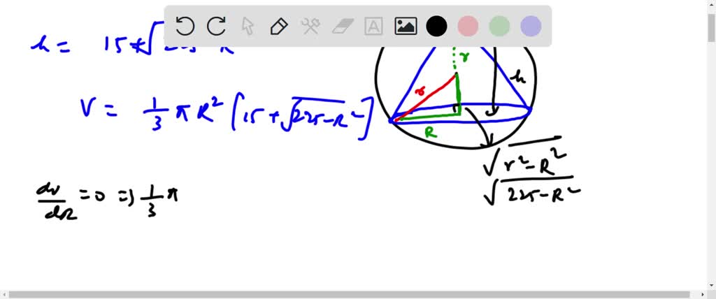 SOLVED: Find the minimum possible volume V of a cone in which a sphere ...