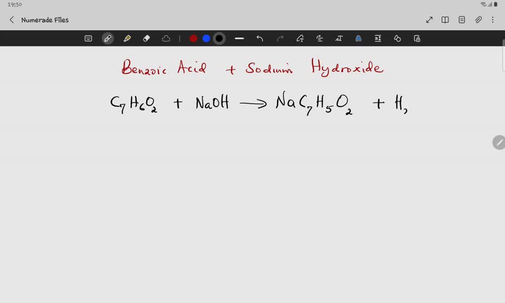SOLVED: How would you write the balanced chemical equation between benzoic acid and sodium ...