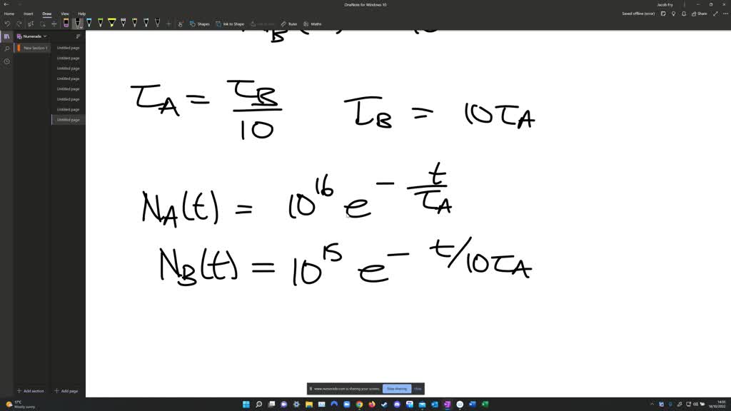 SOLVED: Consider two different types of atom, which we denote by A and B. At t=0 we form an ...
