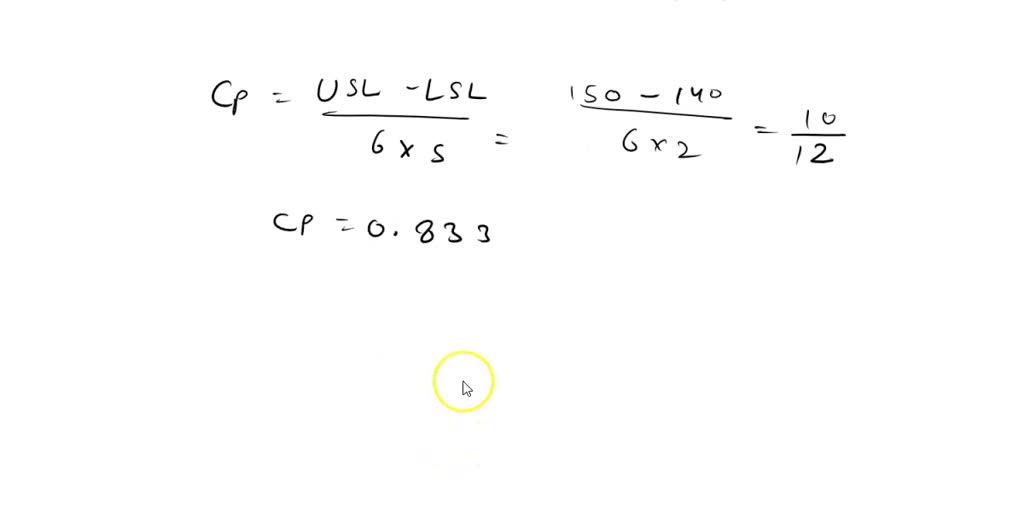 SOLVED: A process is in statistical control with Î¼ = 205 and Ïƒ = 1.23. Specifications are at ...