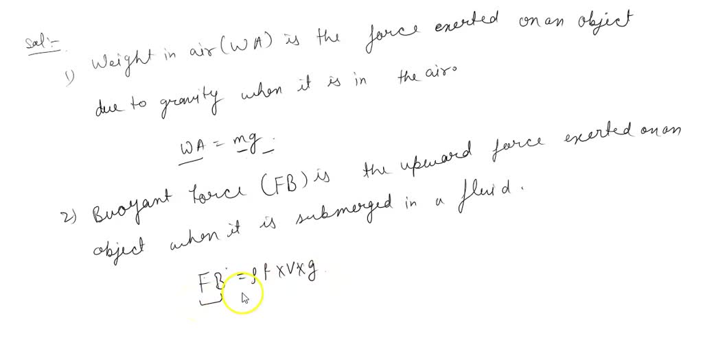 SOLVED: A submerged object displaces an amount of fluid equal to its ...