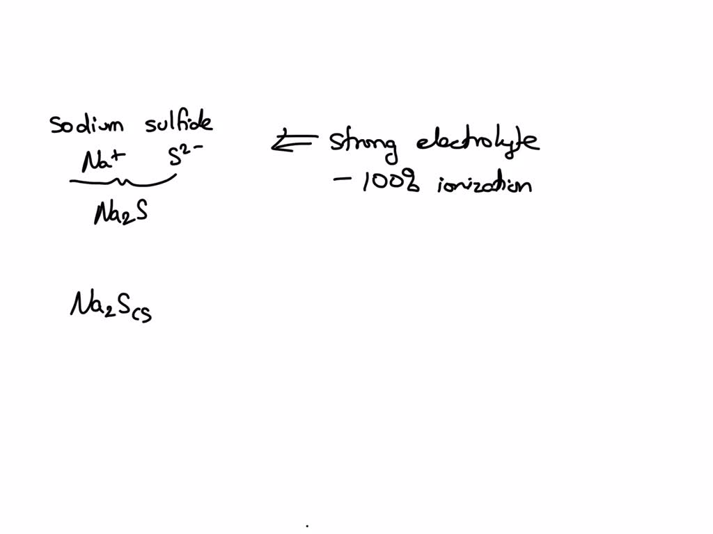 SOLVED: the compound sodium sulfide is a strong electrolyte. write the ...