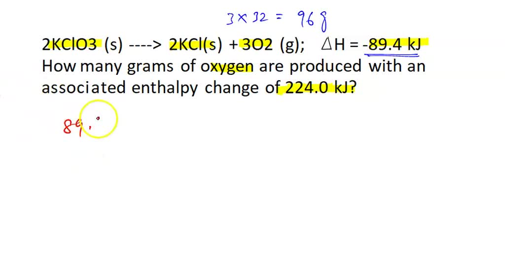 SOLVED: Small quantities of oxygen can be produced by heating KClO3 according to the following ...