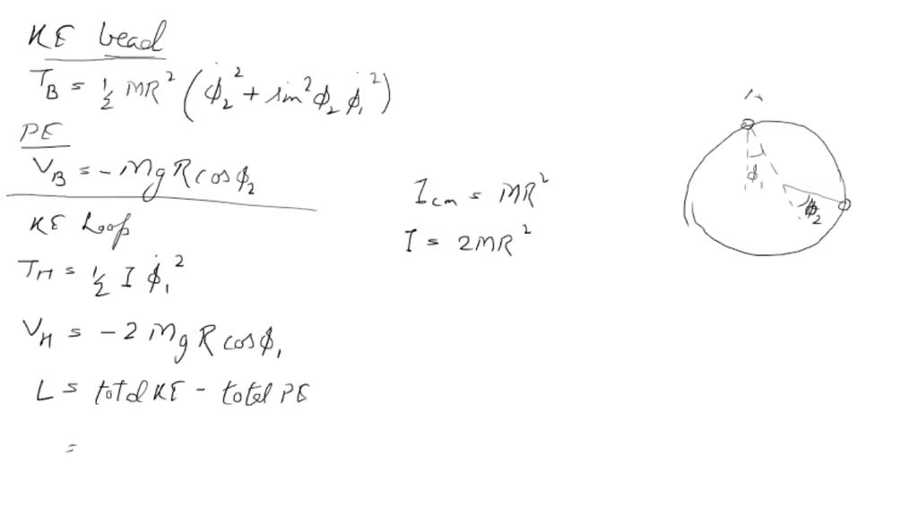 SOLVED: 3.Three beads of mass m,m,and 2m are constrained to slide along a frictionless, circular ...