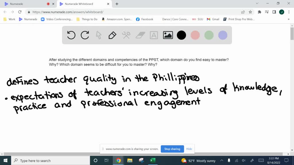 After studying the different domains and competencies of the PPST ...