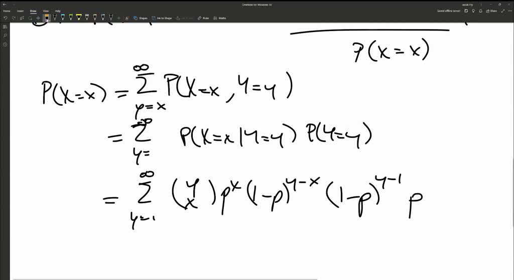 SOLVED: Suppose that X, given Y = y, y ∈ 1, 2, 3, ..., is distributed according to the binomial ...
