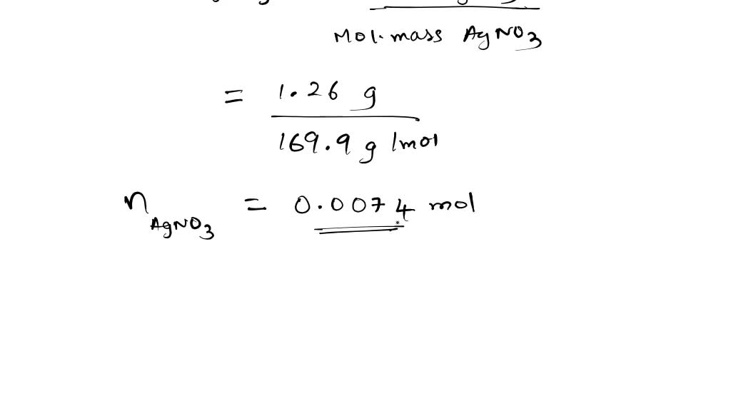 SOLVED Example A Solution Is Prepared By Dissolving 1 26 Gm AgNO In