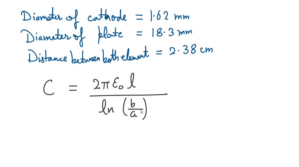 SOLVED: The plate and cathode of a vacuum tube diode are in the form of ...