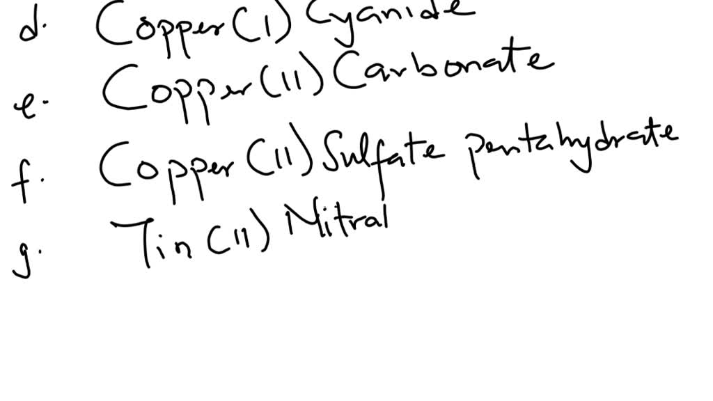 SOLVED: Name the following salts of the transition and post-transition ...