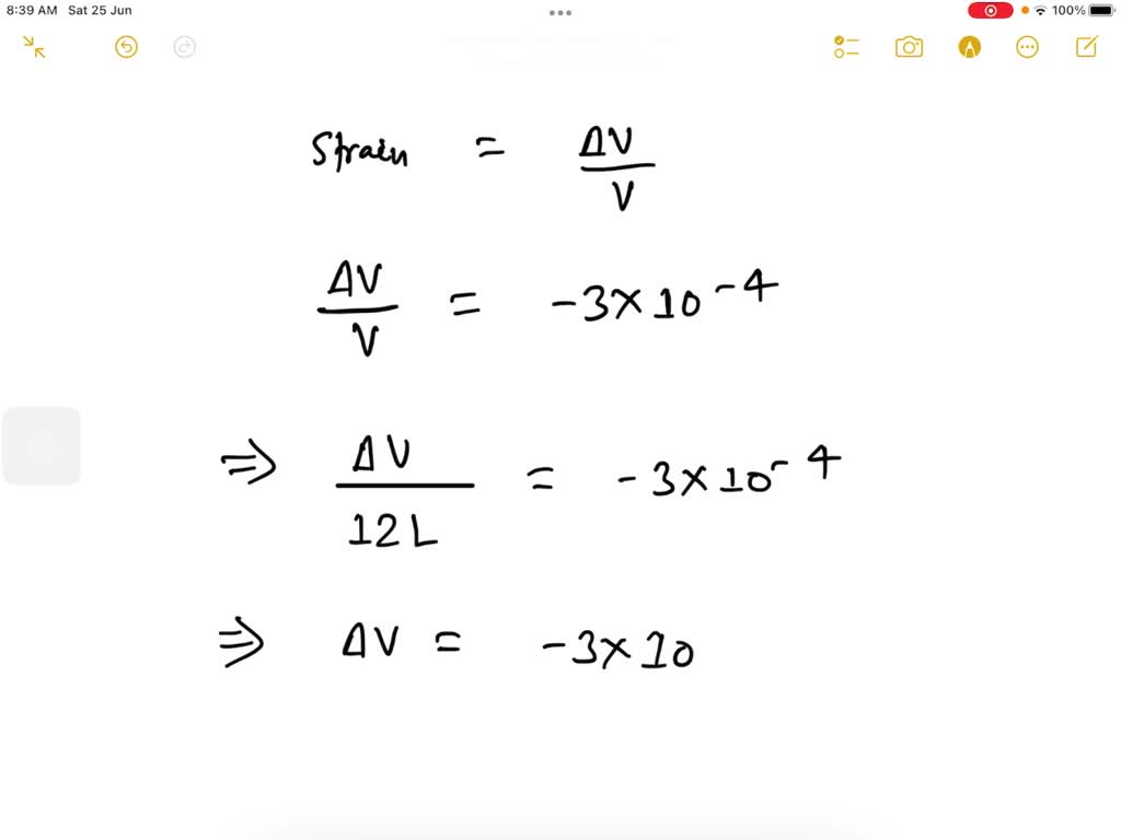 SOLVED: Volume stress and strain: A 12-L volume of oil is subjected to ...