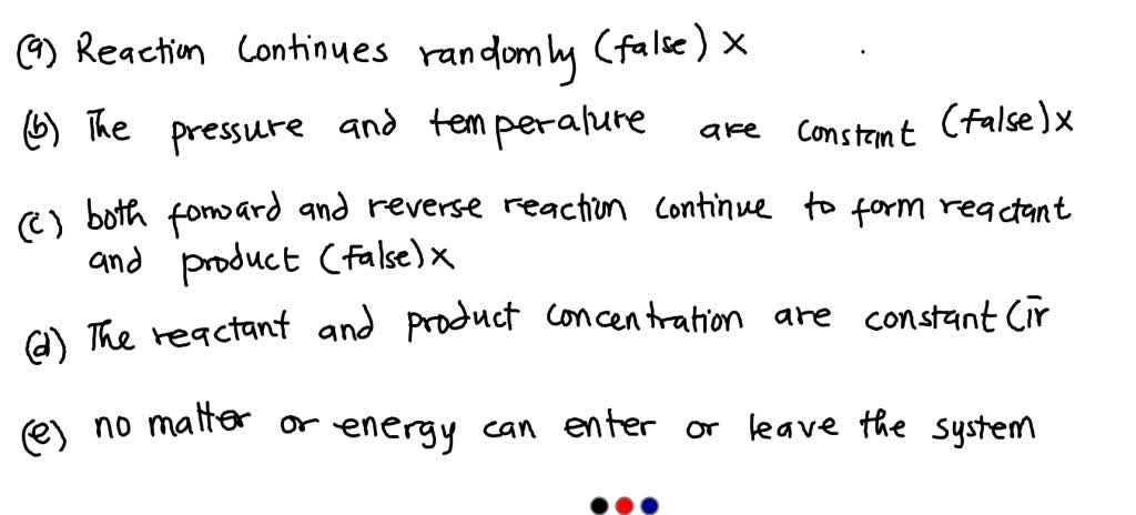 SOLVED: Question 4 What is a Dynamic equilibrium and under which ...