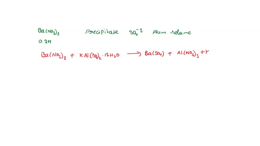 SOLVED: Calculate the volume of 0.20 M Ba(NO3)2 solution that is needed ...