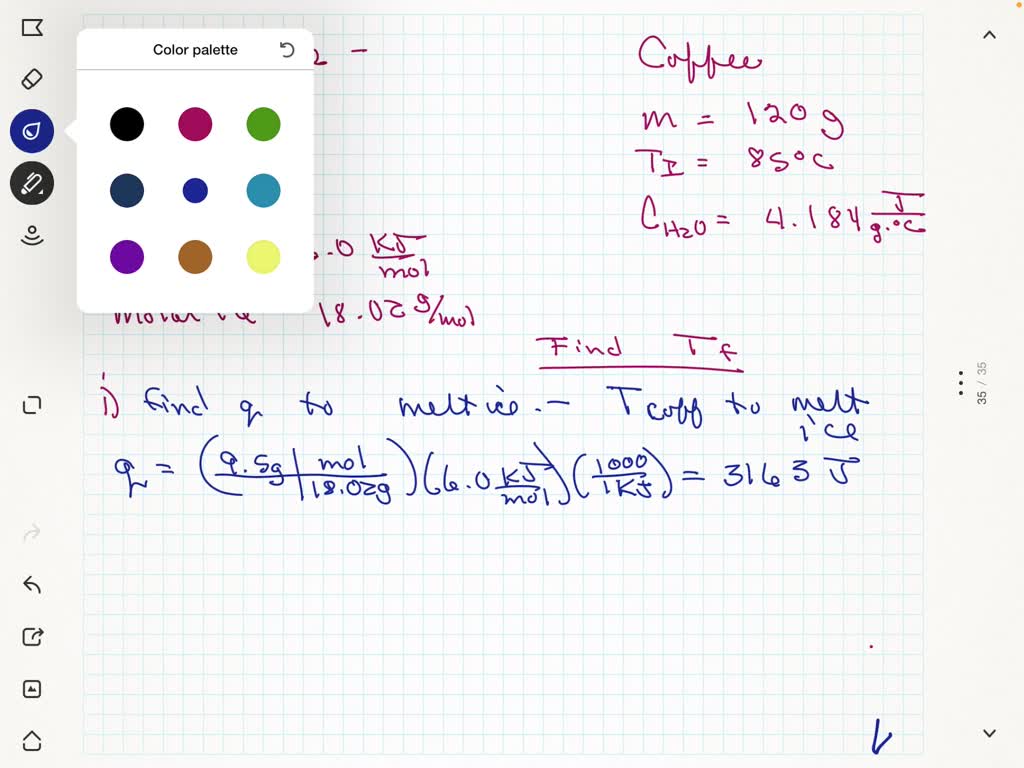 SOLVED: An ice cube of mass 9.5 g at temperature 0Â°C is added to a cup ...