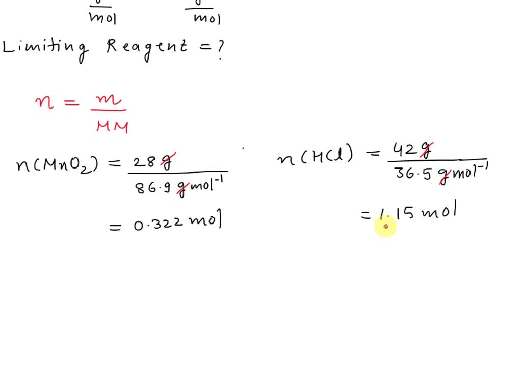 SOLVED: Chlorine gas can be made from the reaction of manganese dioxide ...