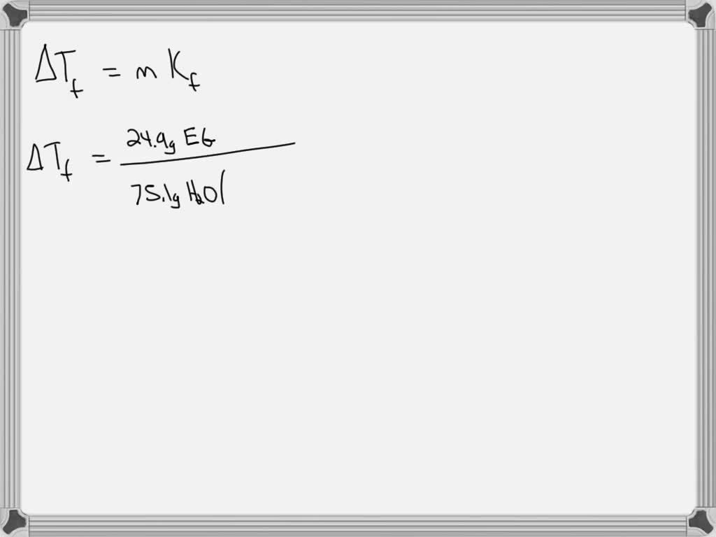 SOLVED: C2H6O2 is infinitely miscible (soluble) in water. Ethylene ...